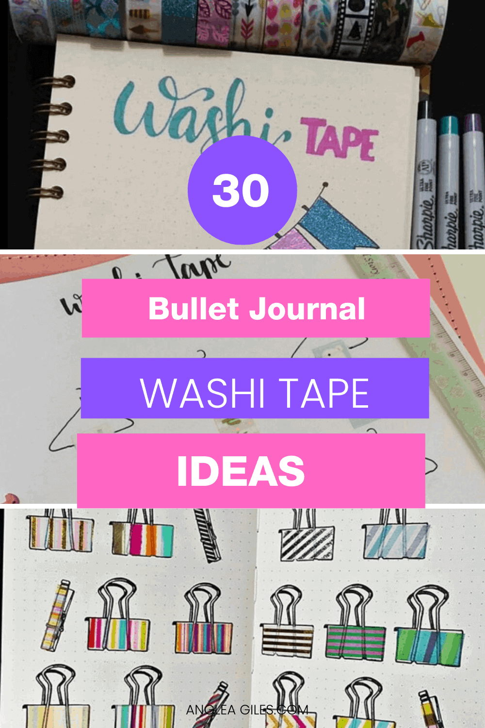 30 Pretty Bullet Journal Washi Tape Ideas - Angela Giles