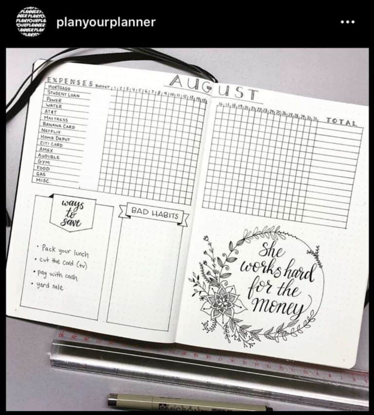 40 Best Bullet Journal Budget Trackers That Will Help You Manage Your ...