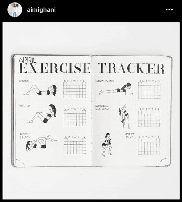 28 Bullet Journal Fitness Trackers to Achieve Your Health Goals ...
