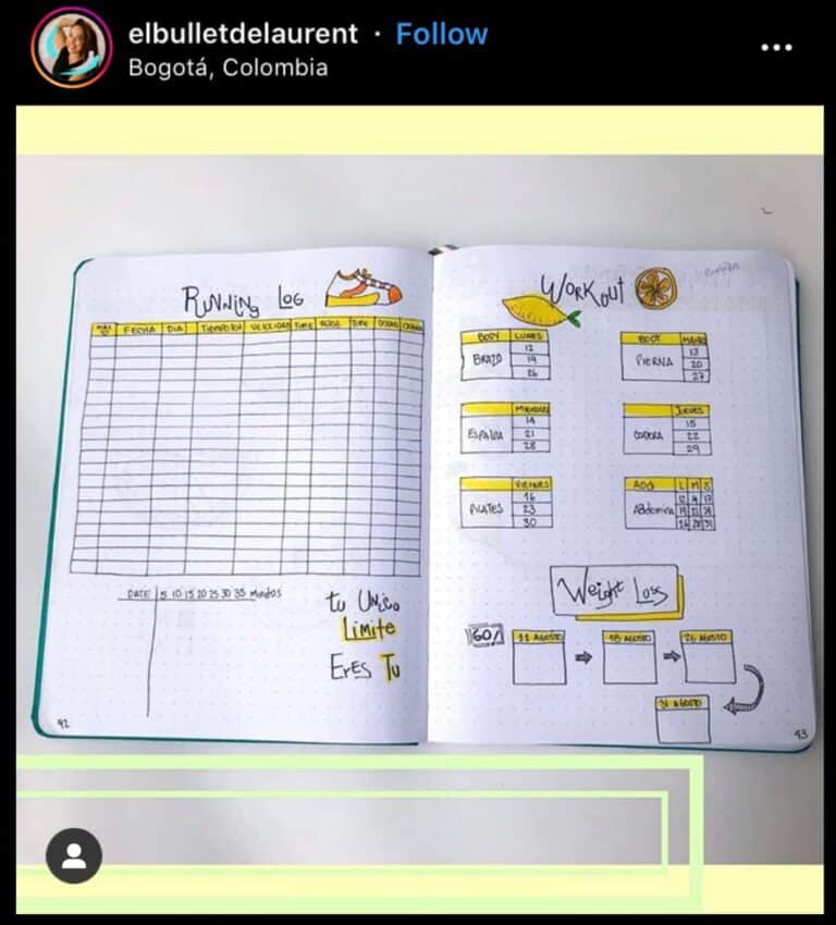 28 Bullet Journal Fitness Trackers to Achieve Your Health Goals ...