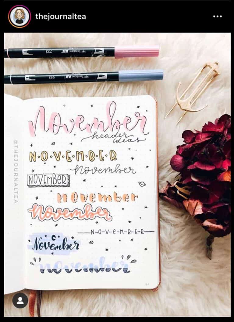 27 Best Bullet Journal Headers You Can Use for Your Trackers and ...