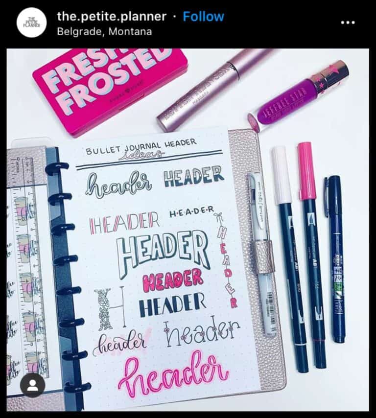 27 Best Bullet Journal Headers You Can Use for Your Trackers and ...