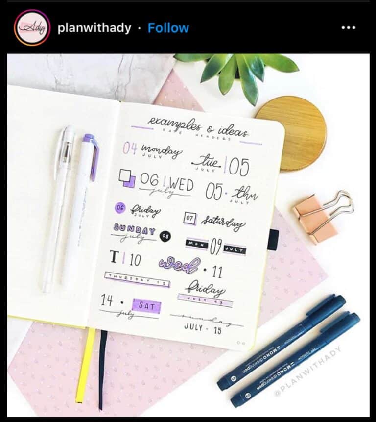 27 Best Bullet Journal Headers You Can Use for Your Trackers and ...