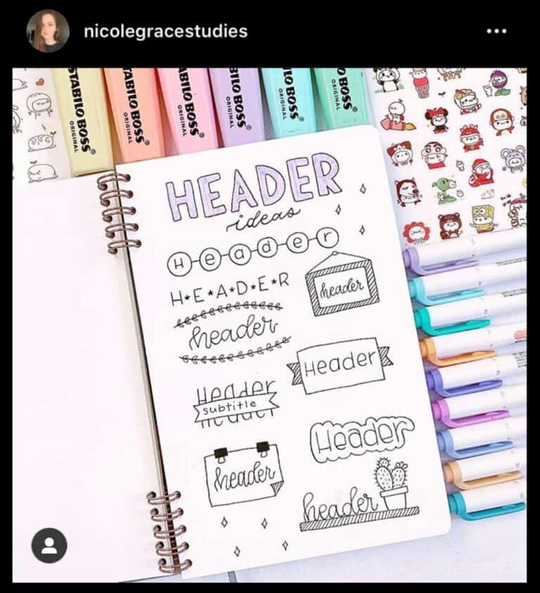 27 Best Bullet Journal Headers You Can Use for Your Trackers and ...