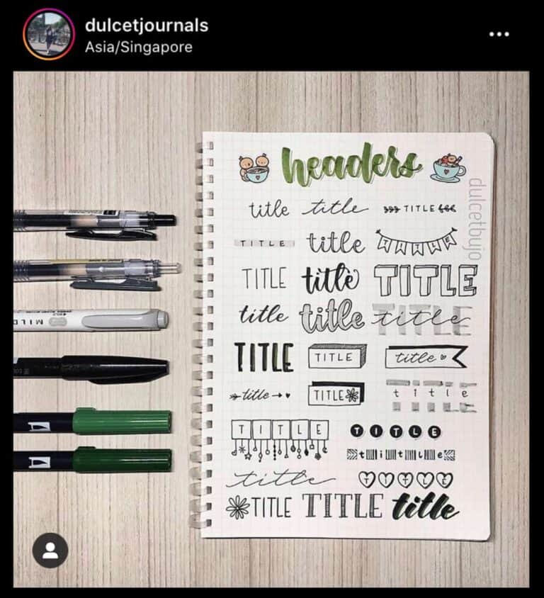 27 Best Bullet Journal Headers You Can Use for Your Trackers and ...