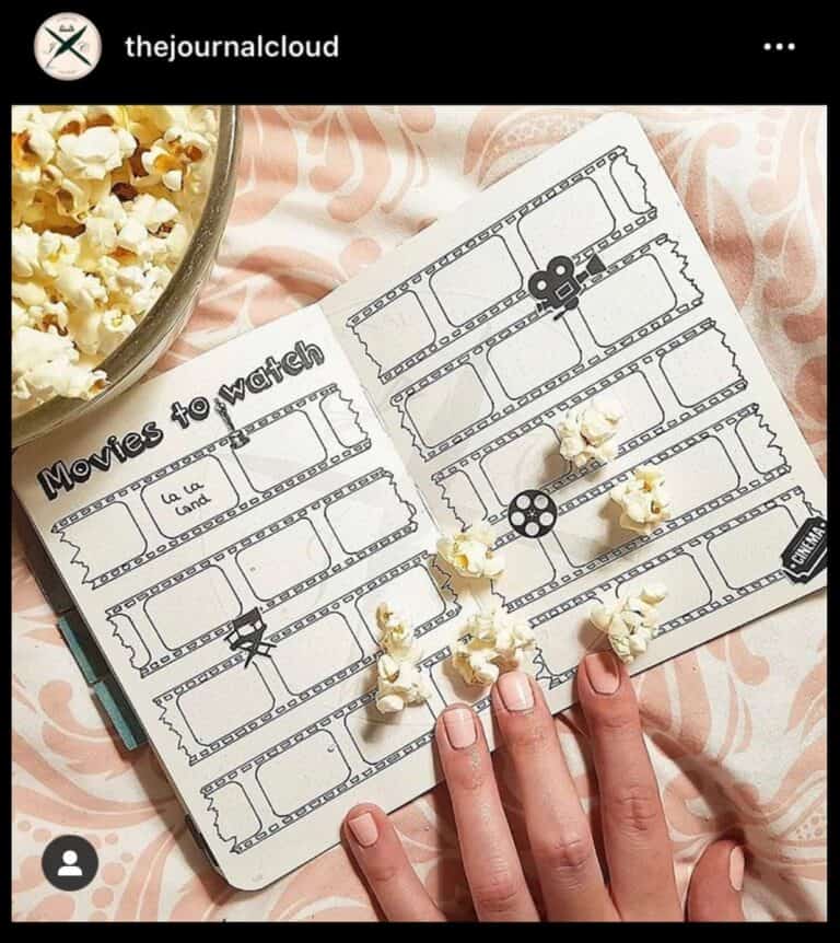 The Prettiest Ways to Track Your Bullet Journal Movies and TV Shows ...