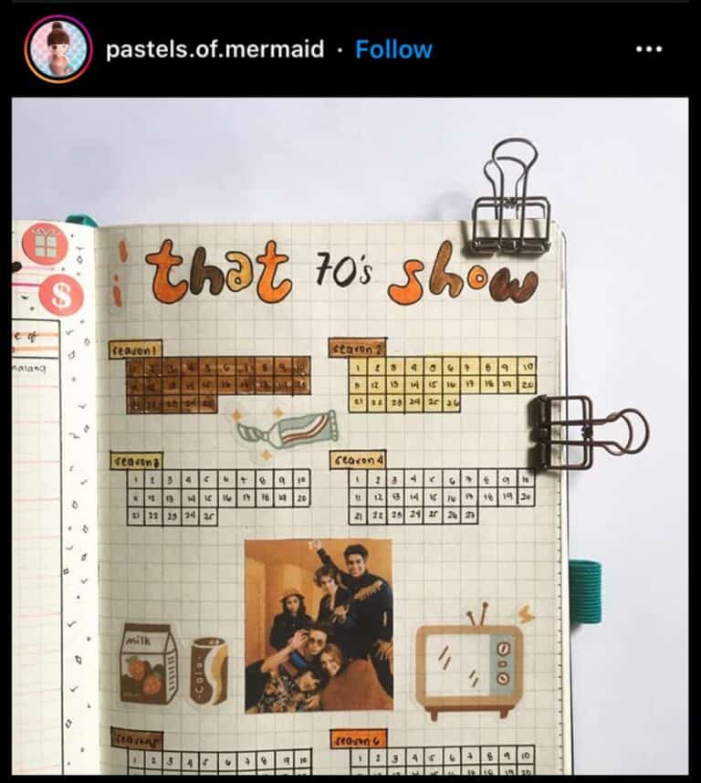 The Prettiest Ways to Track Your Bullet Journal Movies and TV Shows ...