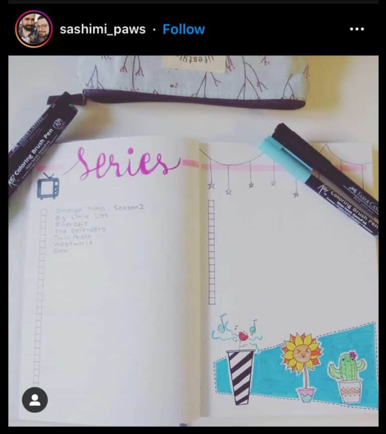 The Prettiest Ways to Track Your Bullet Journal Movies and TV Shows ...