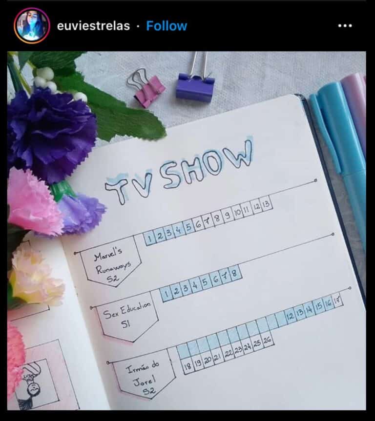 The Prettiest Ways to Track Your Bullet Journal Movies and TV Shows ...