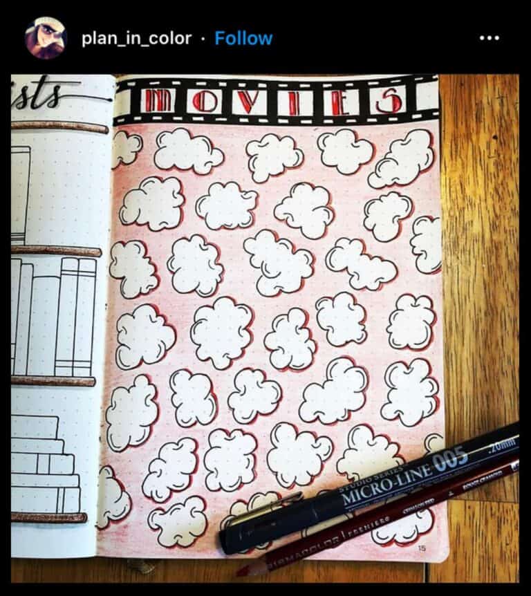 The Prettiest Ways to Track Your Bullet Journal Movies and TV Shows ...