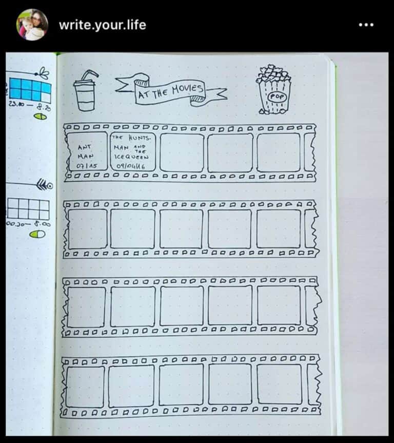 The Prettiest Ways to Track Your Bullet Journal Movies and TV Shows ...