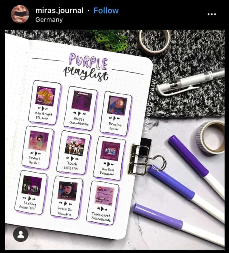 The Coolest Playlist Trackers for Your BuJo Planner - Angela Giles