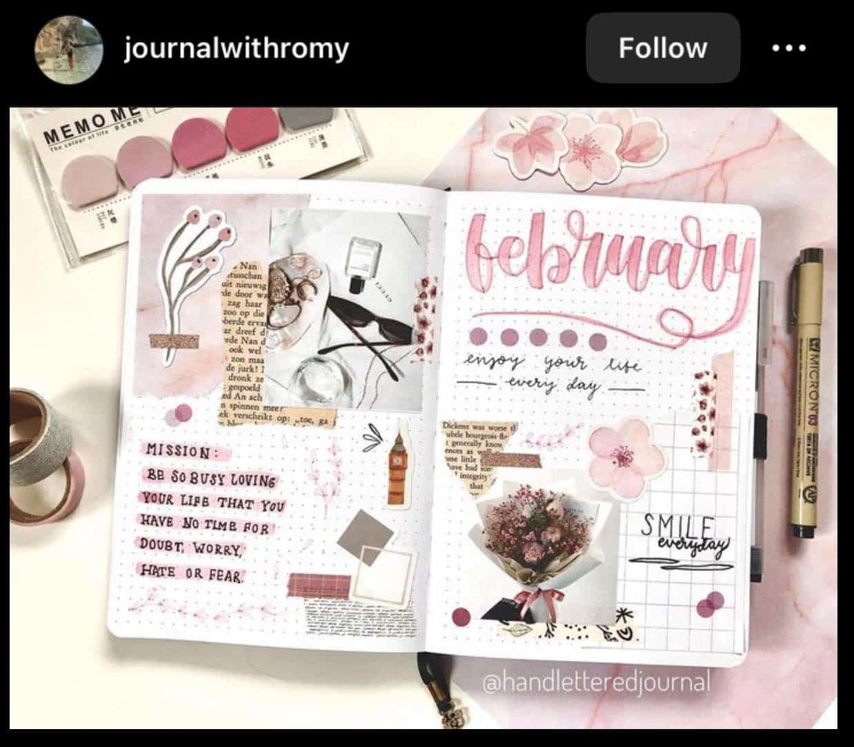 15 Pink Bullet Journal Spreads to Keep Your Days Bright and Beautiful ...