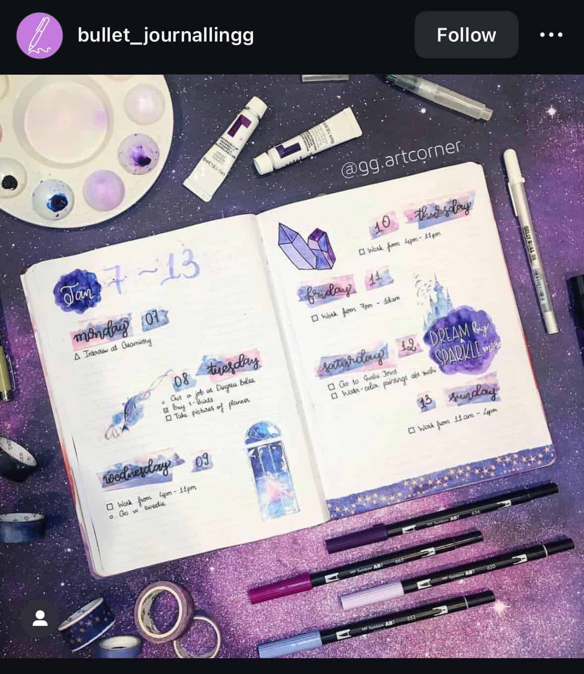 15 Purple Bullet Journal Spreads That Spell Sophistication - Angela Giles