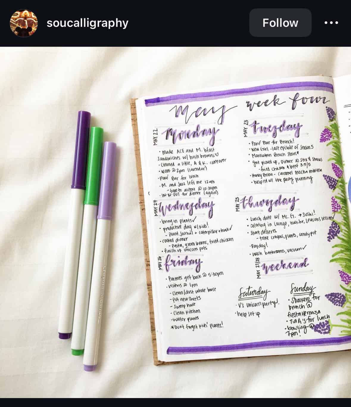 15 Purple Bullet Journal Spreads That Spell Sophistication - Angela Giles